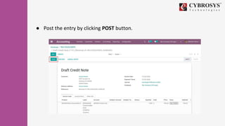 Credit Notes in Odoo 13 | PPT