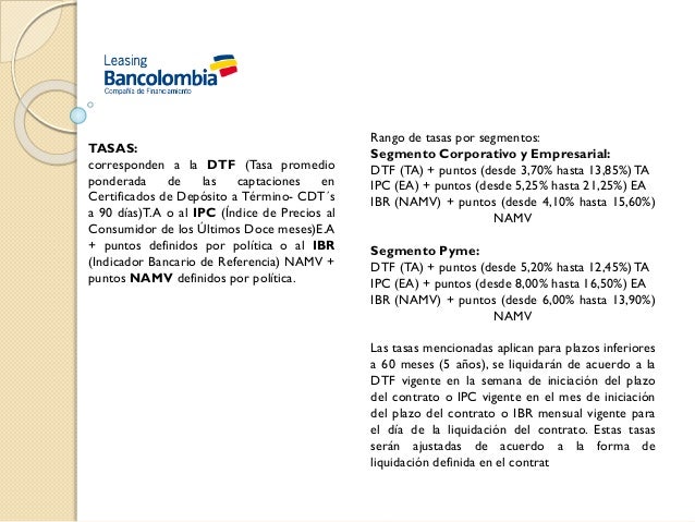 Prestamo Leasing Bancolombia - creditodaichlor