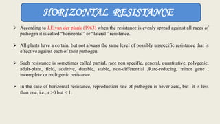 role of horizontal and vertical resistance in plant pathology | PPTX