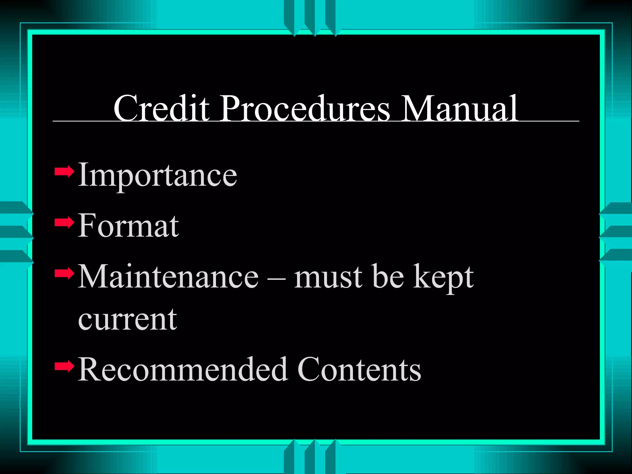 Credit Policy and Procedures | PPT