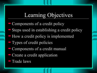 Credit Policy and Procedures | PPT