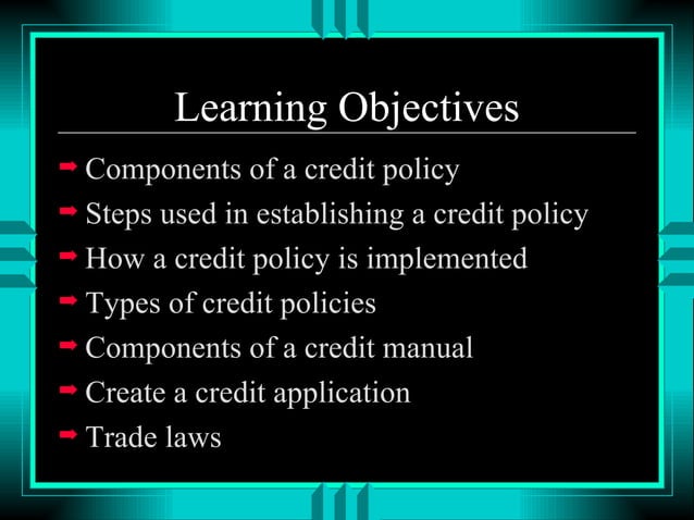 Credit Policy and Procedures | PPT
