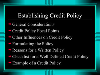 Credit Policy and Procedures | PPT