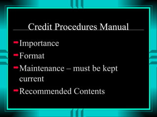 Credit Policy and Procedures | PPT