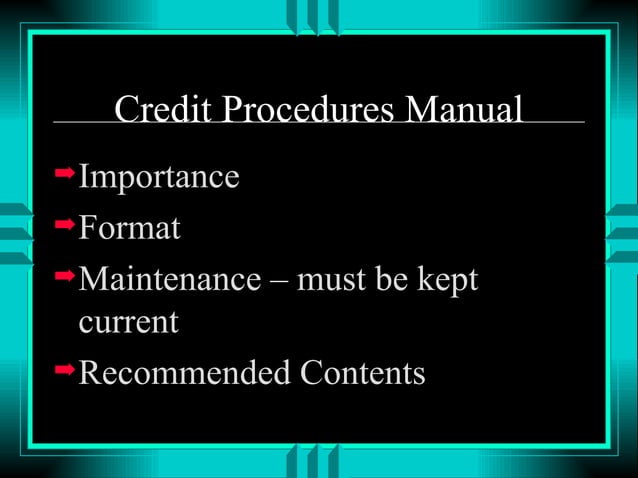 Credit Policy and Procedures | PPT