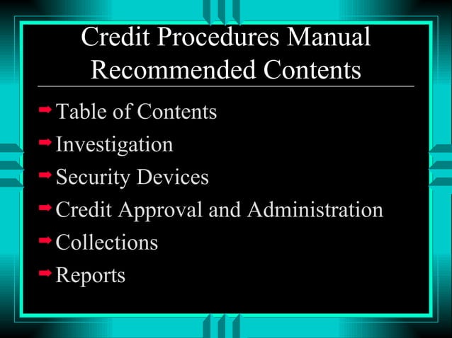 Credit Policy and Procedures | PPT