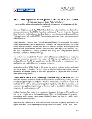 Credit Policy Of Hdfc | PDF