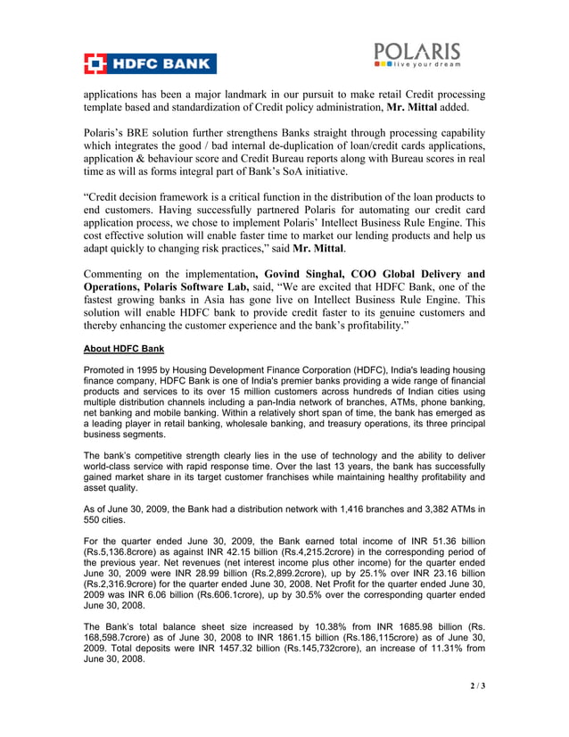 Credit Policy Of Hdfc | PDF | Computer Software and Applications | Computing