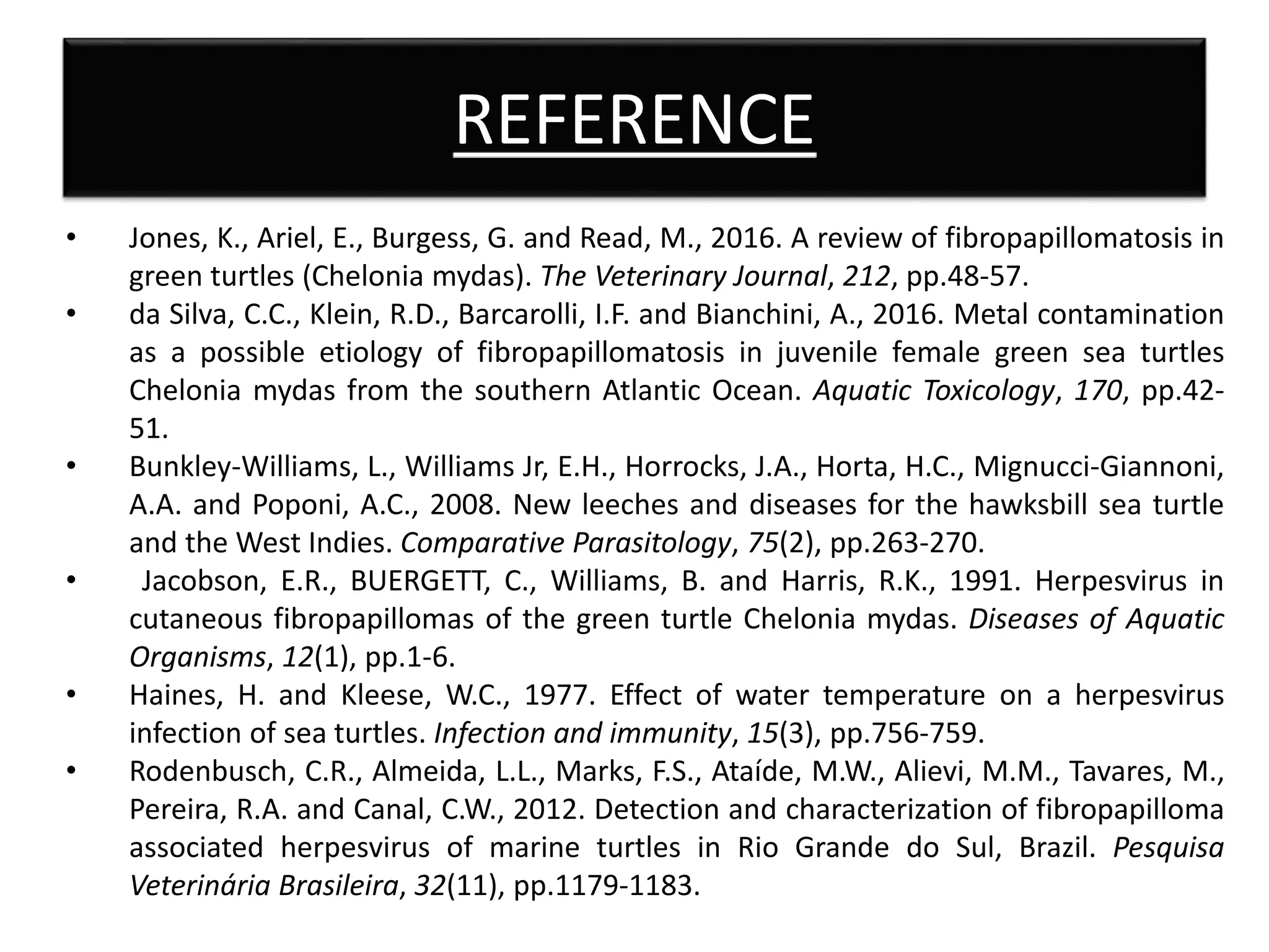 AN OUTLINE ON HERPESVIRAL DISEASES IN MARINE TURTLES | PPTX