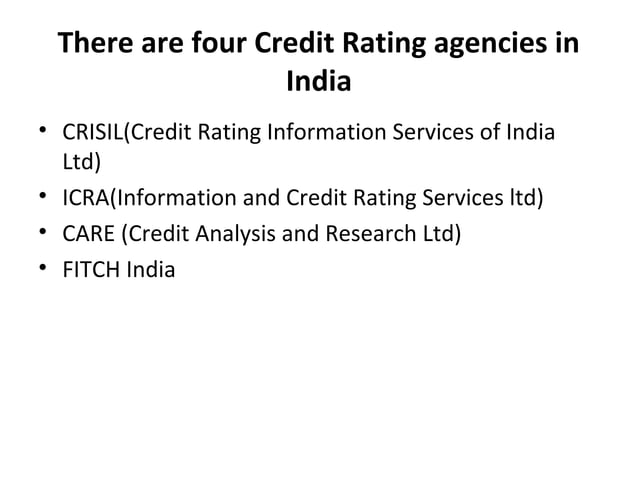 Credit rating ppt | PPT