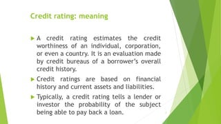 Credit rating agency | PPTX