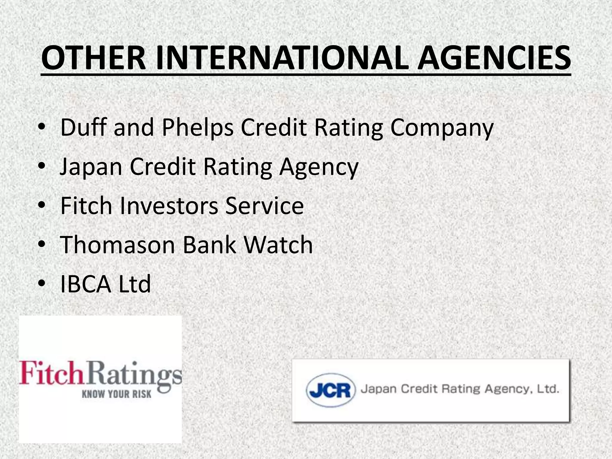 Credit rating agencies | PPTX