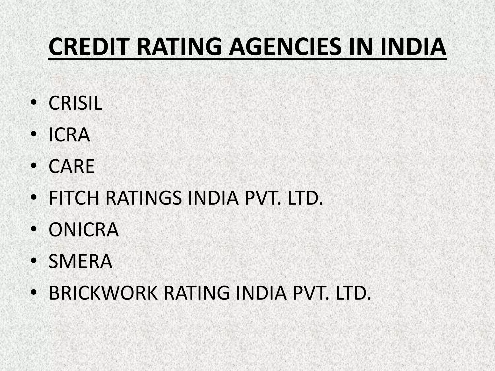 Credit rating agencies | PPTX