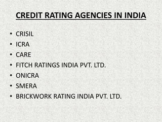 Credit rating agencies | PPTX