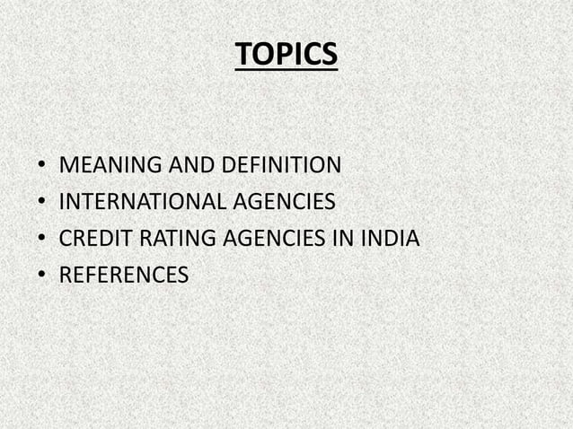 Credit rating agencies | PPTX