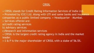Credit Rating Agency their process and methodology | PPTX