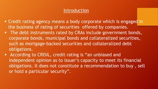 Credit Rating Agency their process and methodology | PPTX
