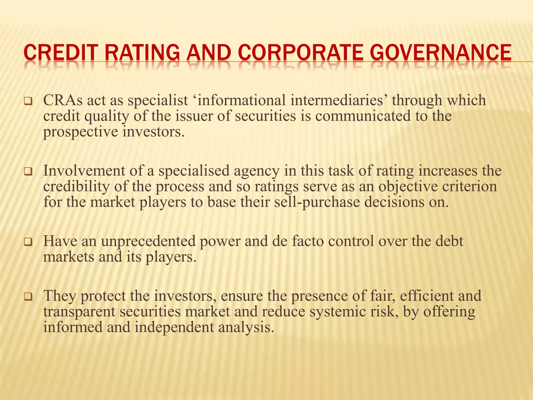 Credit Rating Agency | PPTX