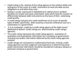 Credit rating and its impact in the indian | PPTX