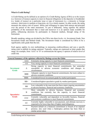 Credit Rating and its Importance | PDF