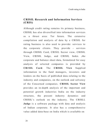 Credit rating in india | DOC