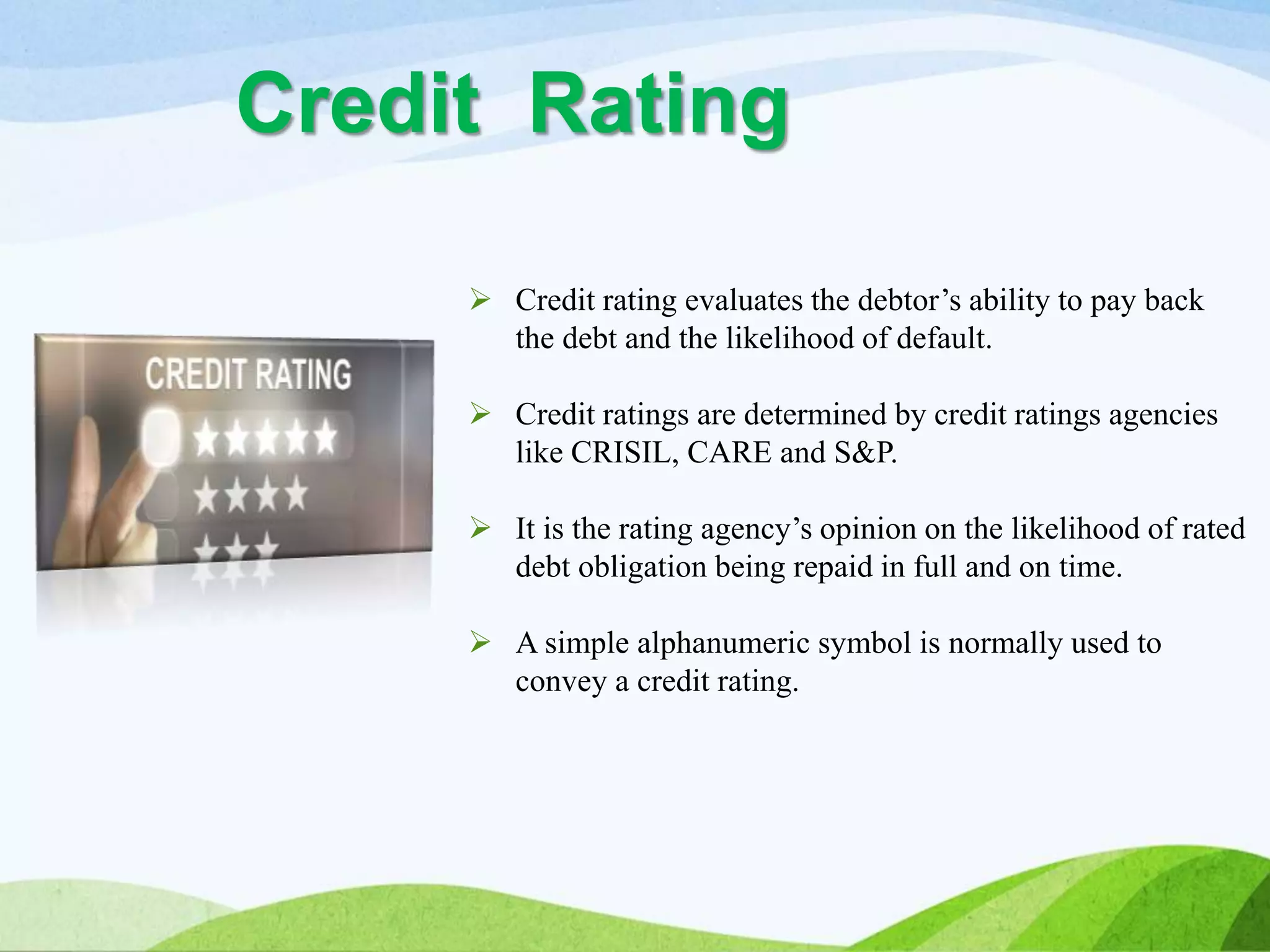 Credit Ratings (Agencies in India) | PPTX