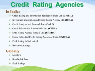 Credit Ratings (Agencies in India) | PPTX