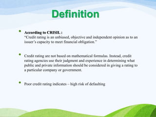 Credit Ratings (Agencies in India) | PPTX