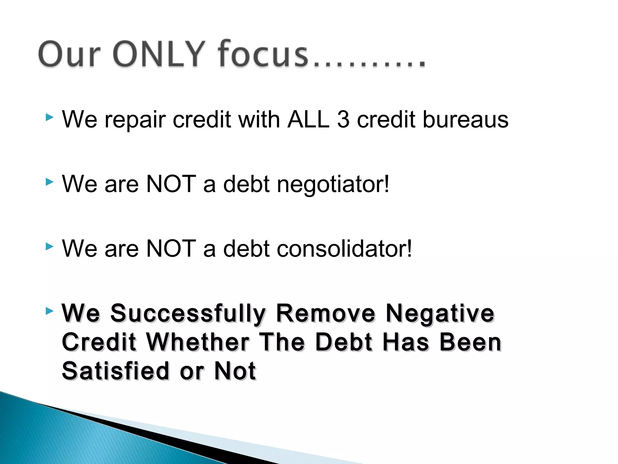 TRW Credit repair program | PPT