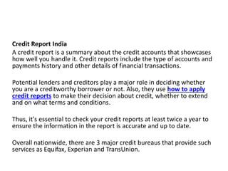Credit Report India | PPTX