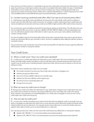 Credit Reports and Credit Scores | PDF