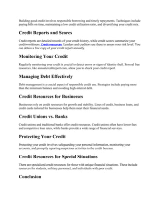 Credit resources | PDF
