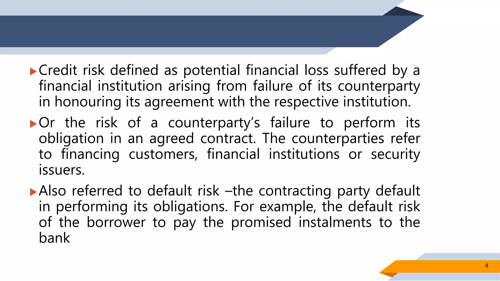 Credit Risk | PPTX | Business Banking & Finance | Business