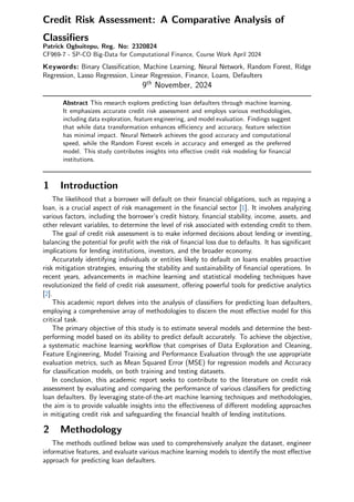 Credit Risk Assessment: A Comparative Analysis of Classifiers.pdf