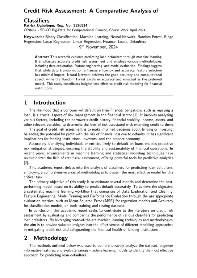 Credit Risk Assessment: A Comparative Analysis of Classifiers.pdf ...