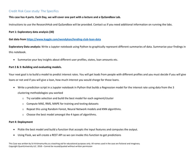 Credit risk case study | PDF | Business | Business and Finance