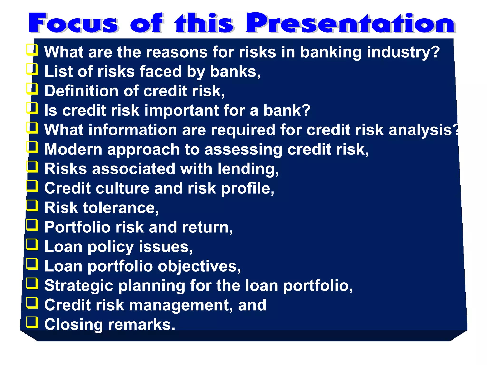 Credit risk management lecture | PPT