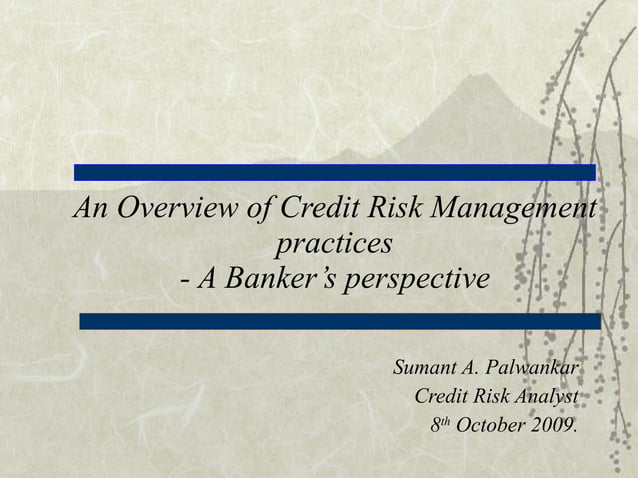 Credit Risk Management Presentation | PPT
