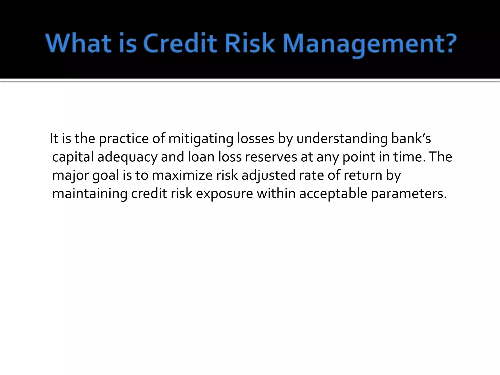 Credit risk management presentation | PPTX