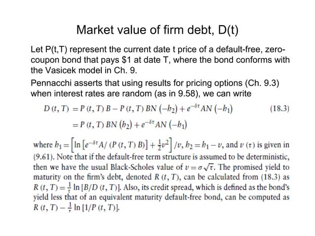 Credit risk models | PPT | Stocks and Bonds | Personal Investing