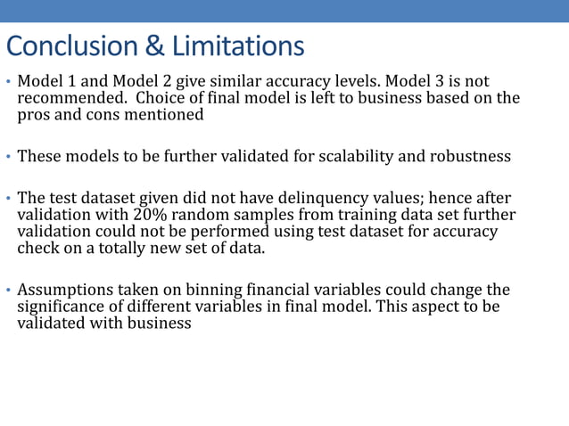 Credit risk scoring model final | PPTX