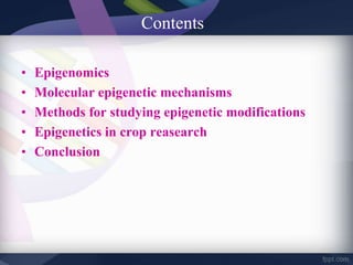epigenomics for crop improvement | PPT