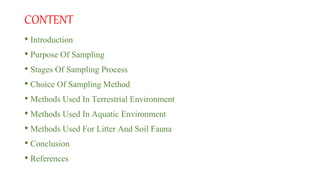 methods of insect sampling in forest | PPTX