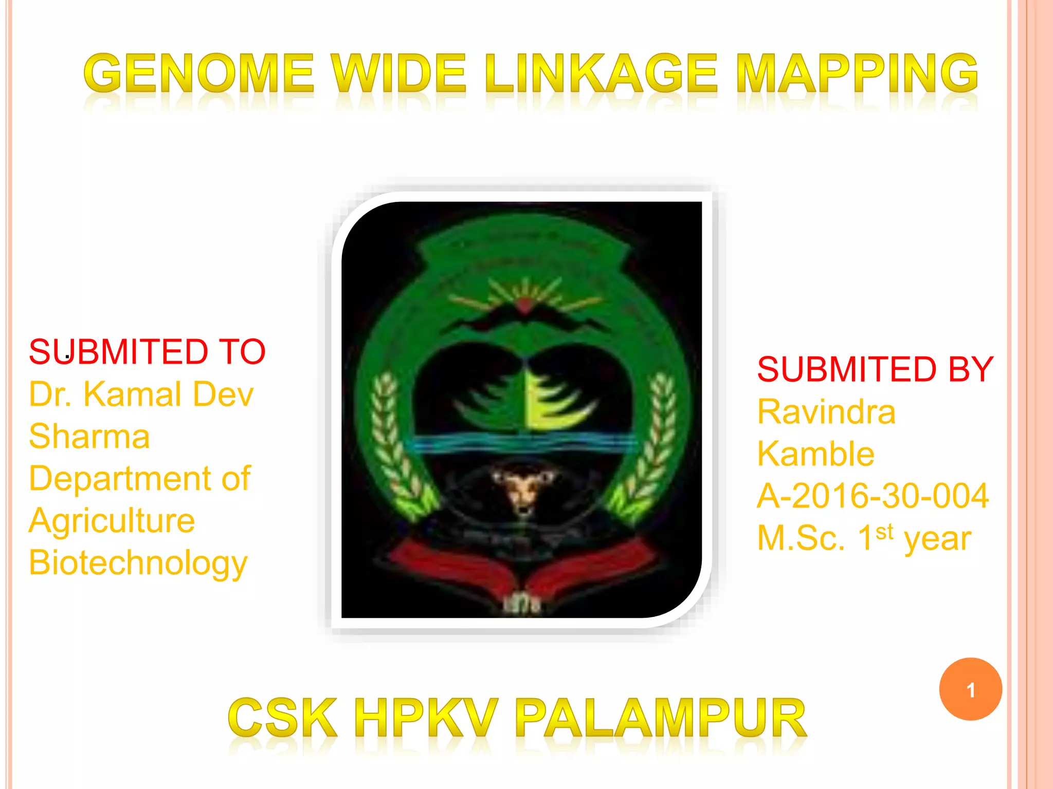 genome wide linkage mapping | PPT
