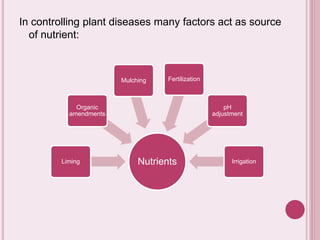 role of nutrition in cintrolling plant diseases in sustainable ...