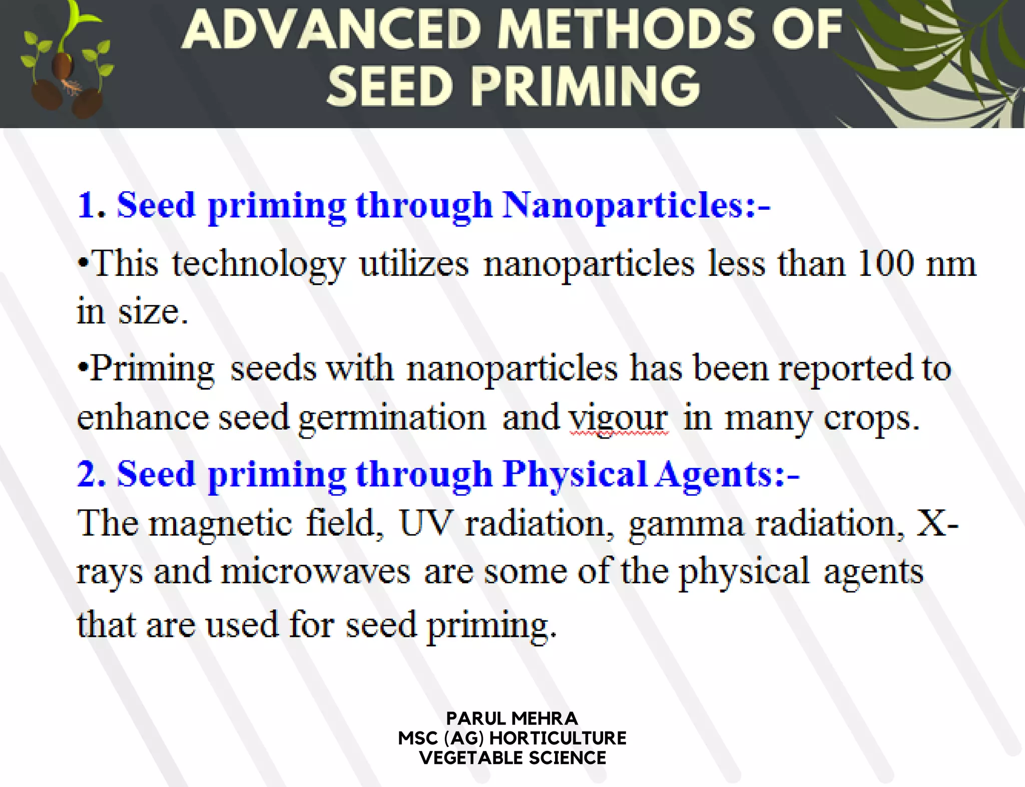 Advances in Seed priming | PDF