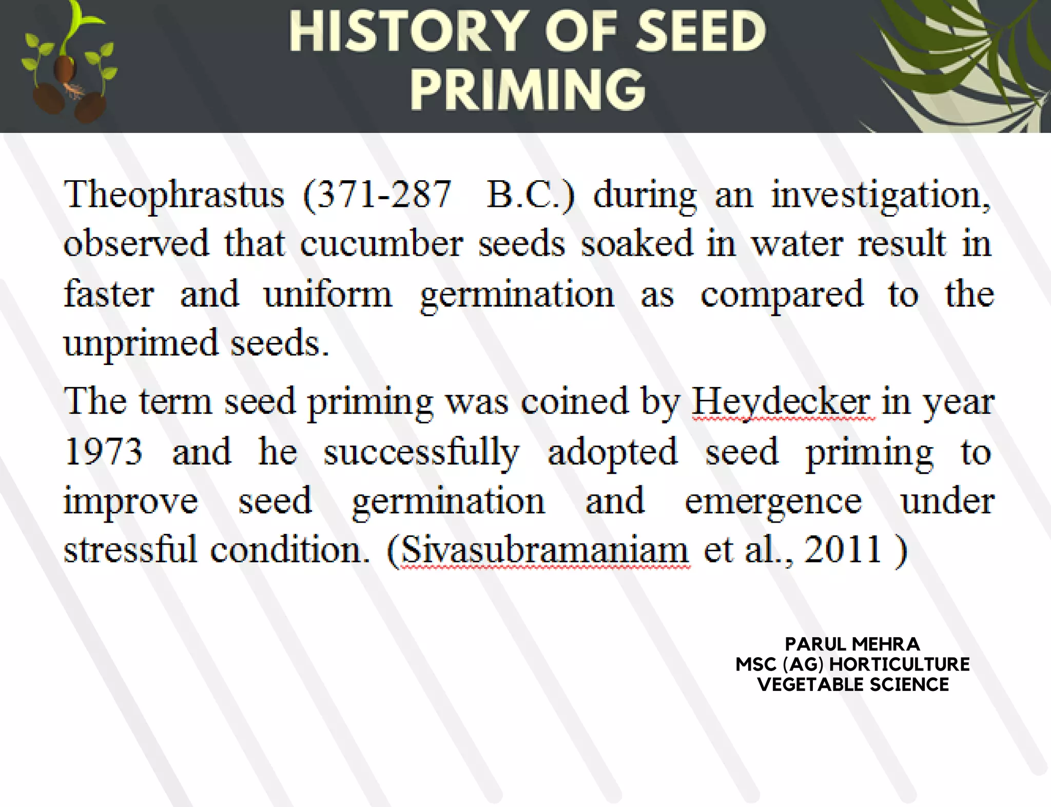 Advances in Seed priming | PDF