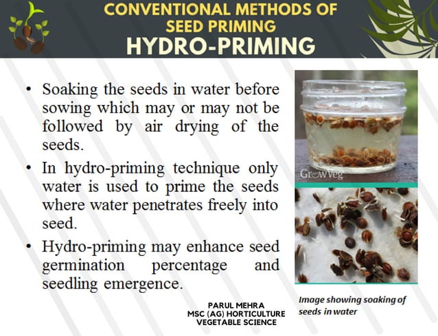 Advances in Seed priming | PDF | Agriculture | Industries