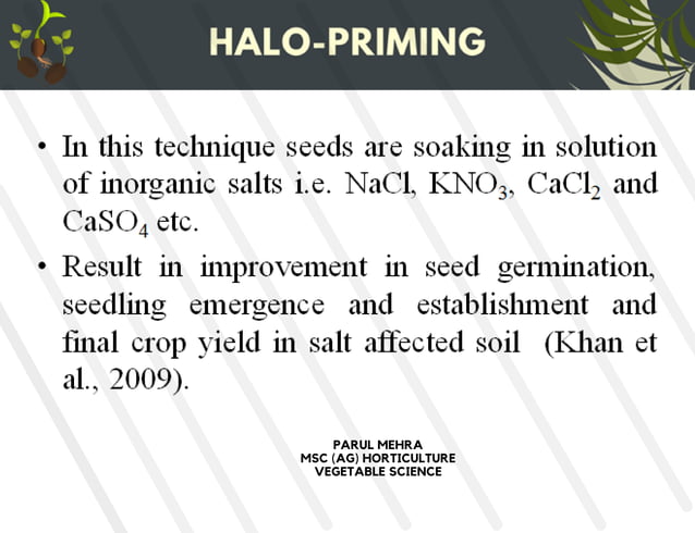 Advances in Seed priming | PDF | Agriculture | Industries
