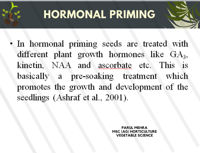 Advances in Seed priming | PDF | Agriculture | Industries